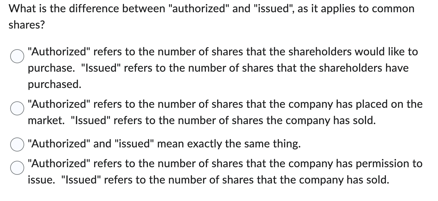 Solved What is the difference between "authorized" and | Chegg.com