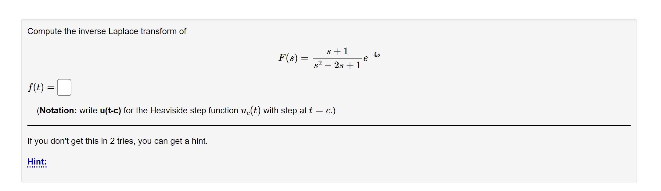 Solved Compute the inverse Laplace transform | Chegg.com