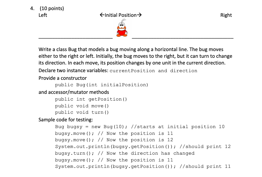 Solved 4. (10 points) Left Initial Position Right Write a | Chegg.com