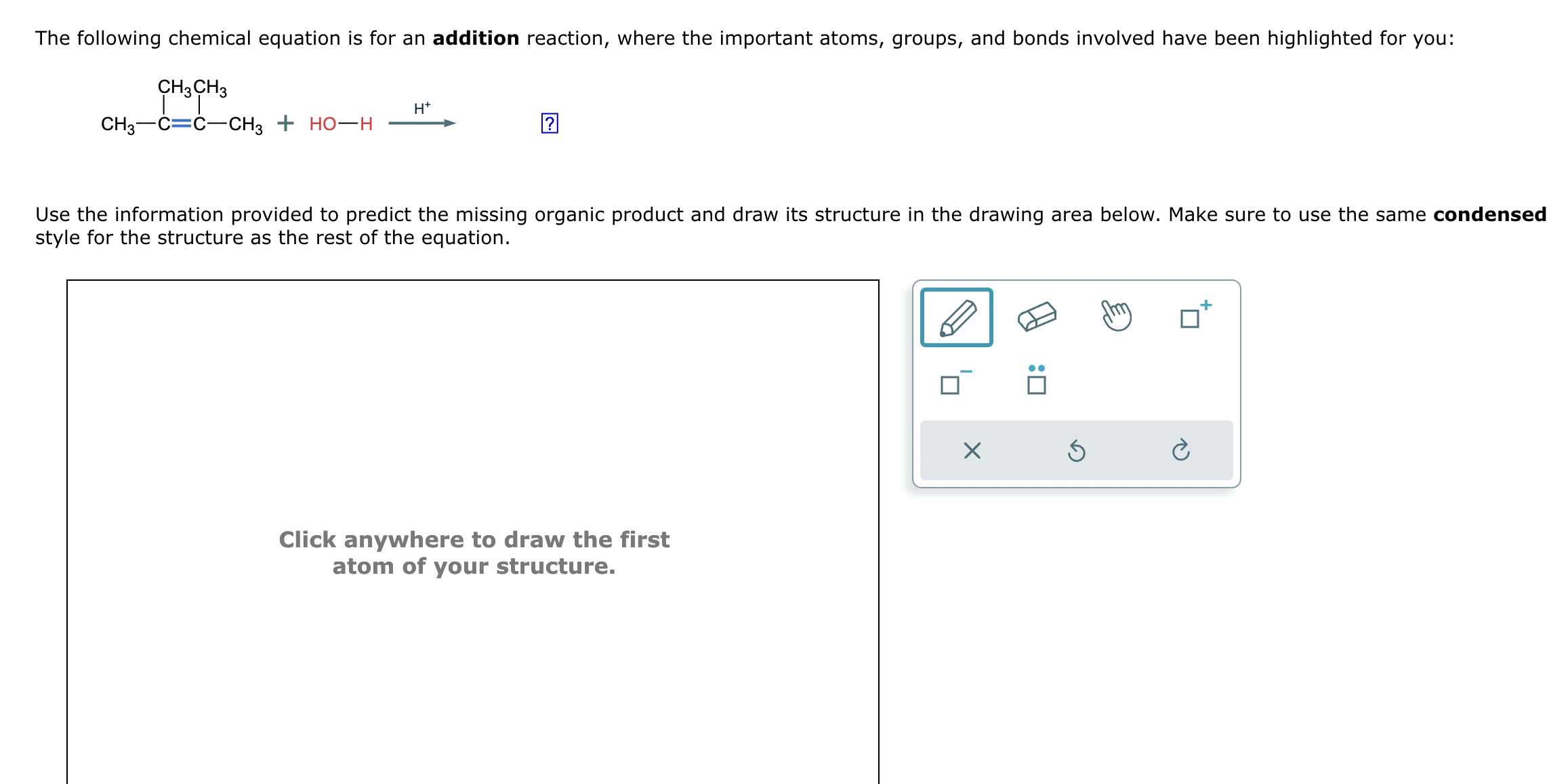 Solved The following chemical equation is for an addition | Chegg.com
