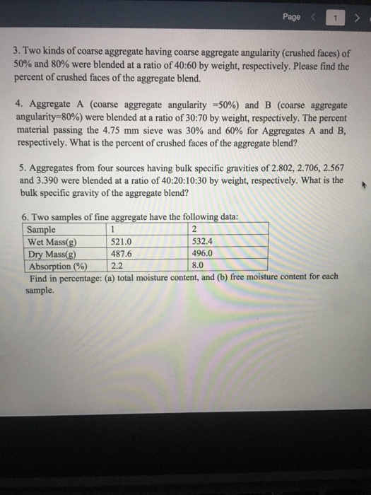 Solved Page 3 Two Kinds Of Coarse Aggregate Having Coarse 