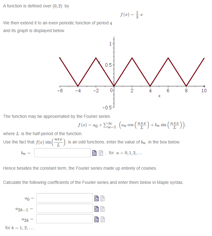 Solved A function is defined over (0,2) ﻿byf(x)=13xWe then | Chegg.com