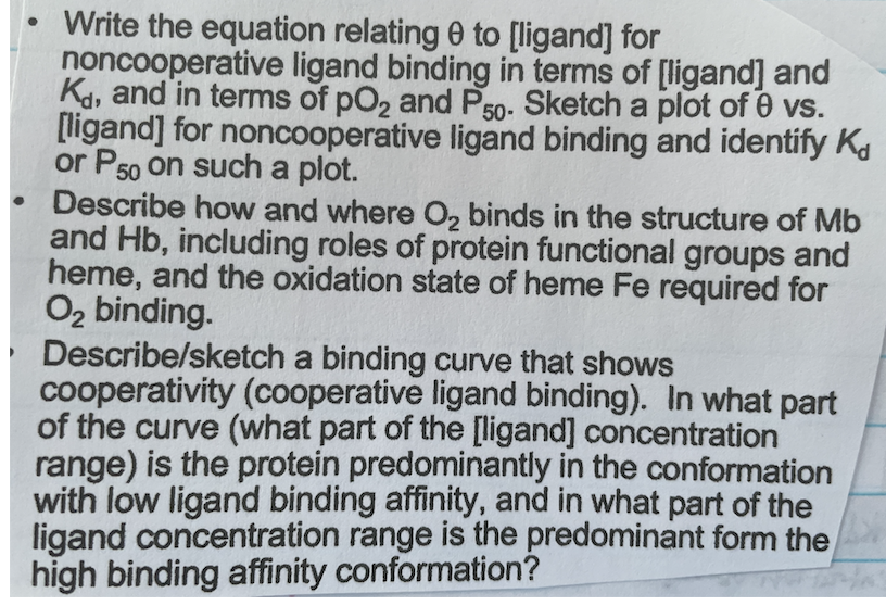 Solved noncooperative ligand binding in terms of [ligand] | Chegg.com