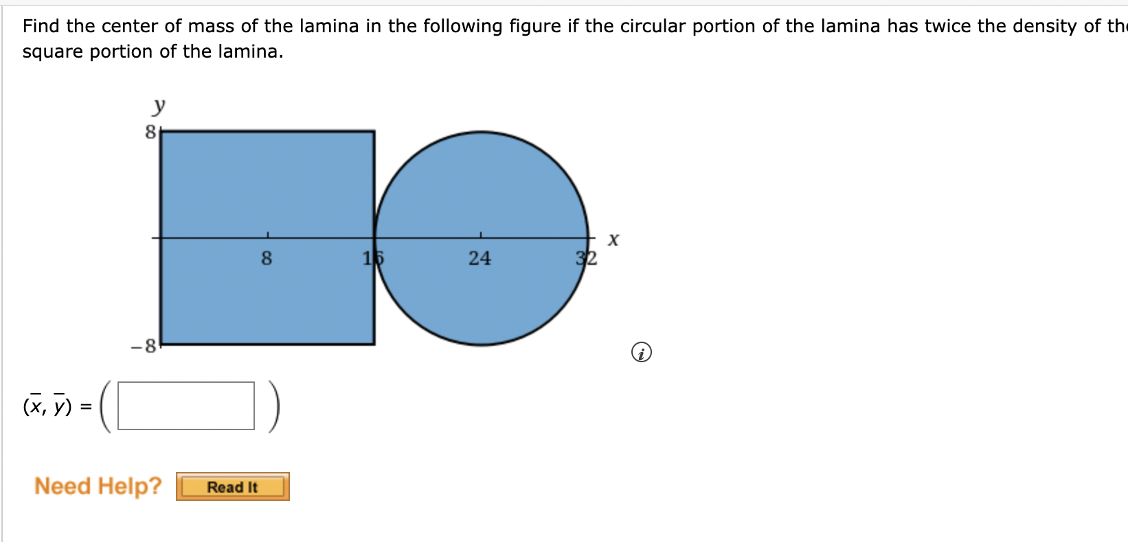Solved Find the center of mass of the lamina in the | Chegg.com