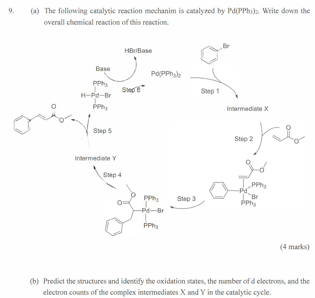 Solved 9. (a) The following catalytic reaction mechanim is | Chegg.com