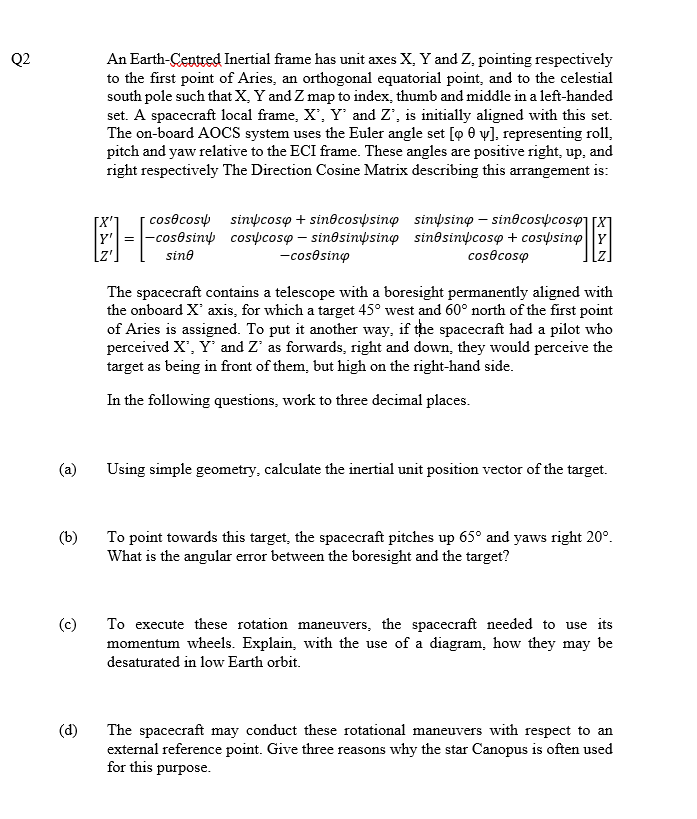 If you have knowledge of Spacecraft systems, can you | Chegg.com