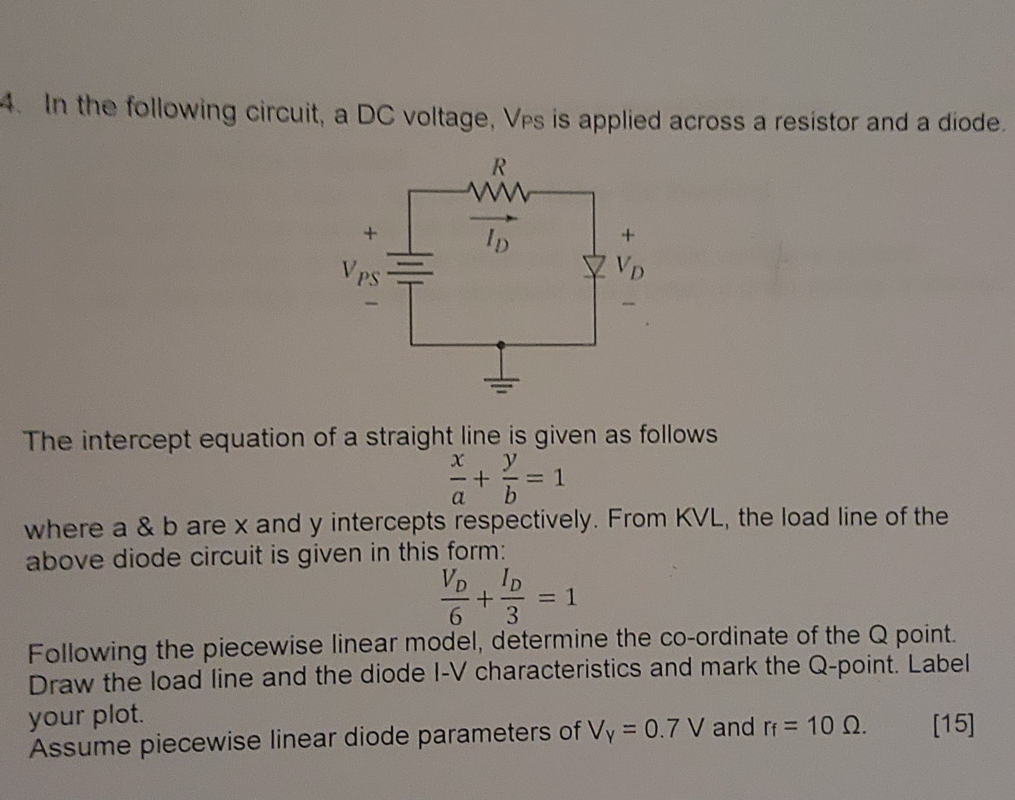 Solved 4. In the following circuit, a DC voltage, VPS is | Chegg.com
