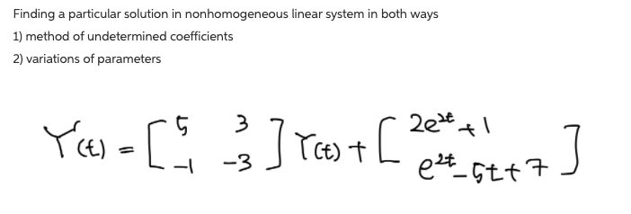Solved Finding a particular solution in nonhomogeneous | Chegg.com
