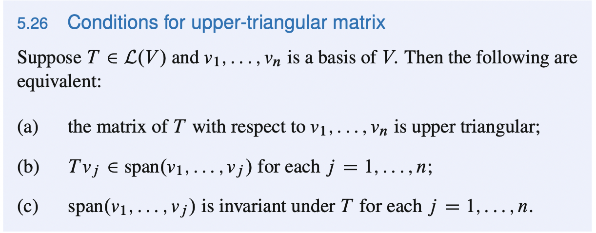 Solved 5.26 Conditions for upper-triangular matrix Suppose T | Chegg.com