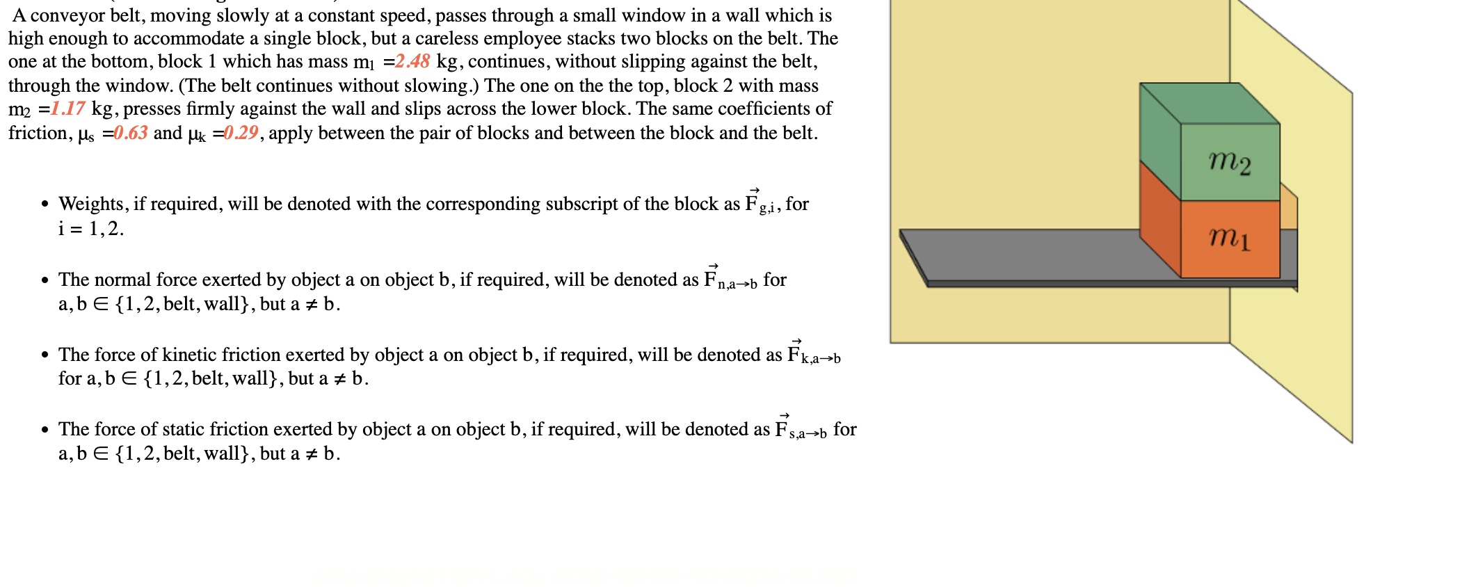 Solved A conveyor belt, moving slowly at ﻿a constant speed, | Chegg.com