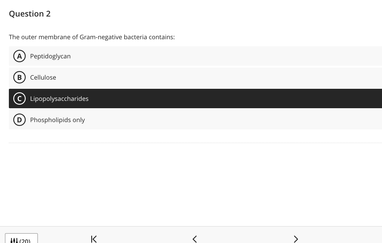 Solved Question 2The outer membrane of Gram-negative | Chegg.com