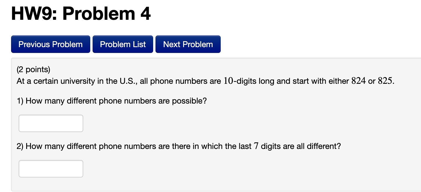 Solved HW9: Problem 4 Previous Problem Problem List Next | Chegg.com