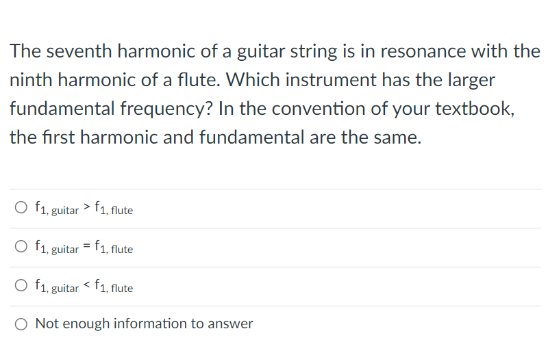 Solved The seventh harmonic of a guitar string is in | Chegg.com
