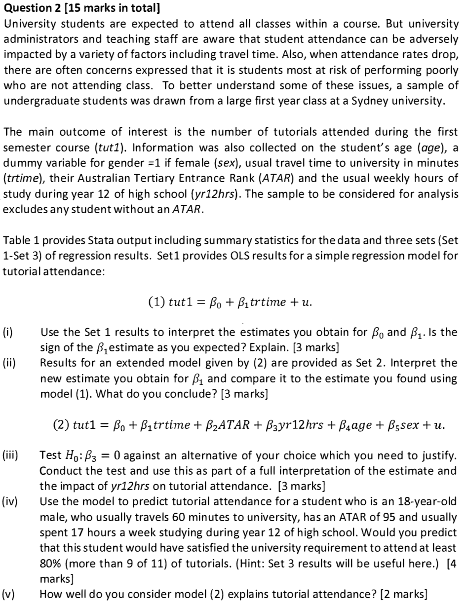 Solved Question 2 (15 marks in total] University students | Chegg.com