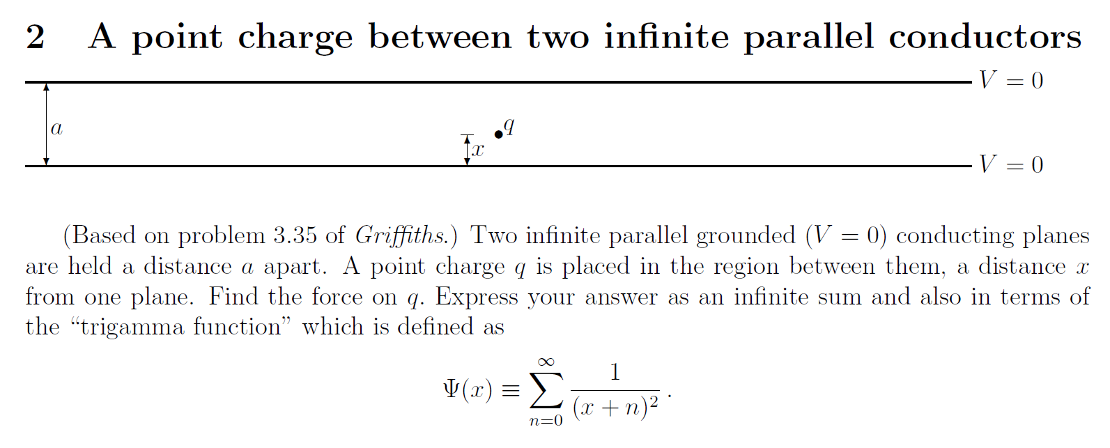 Solved 2 A point charge between two infinite parallel | Chegg.com