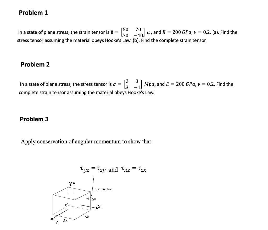 Solved In a state of plane stress, the strain tensor is | Chegg.com