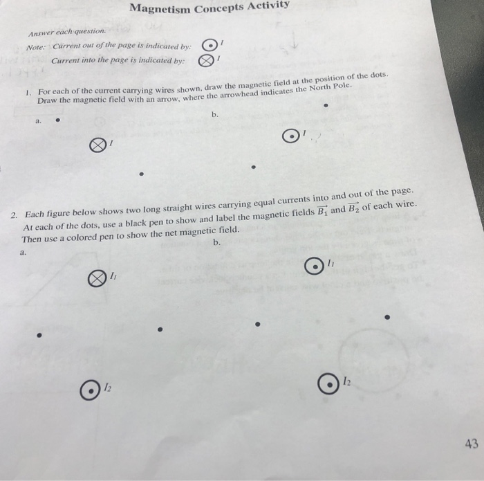 Solved Magnetism Concepts Activity Answer each question | Chegg.com