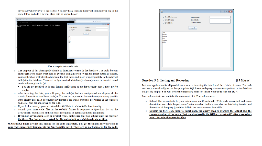 Solved Questions 2-4: Application Design [5 Marks] Use the | Chegg.com