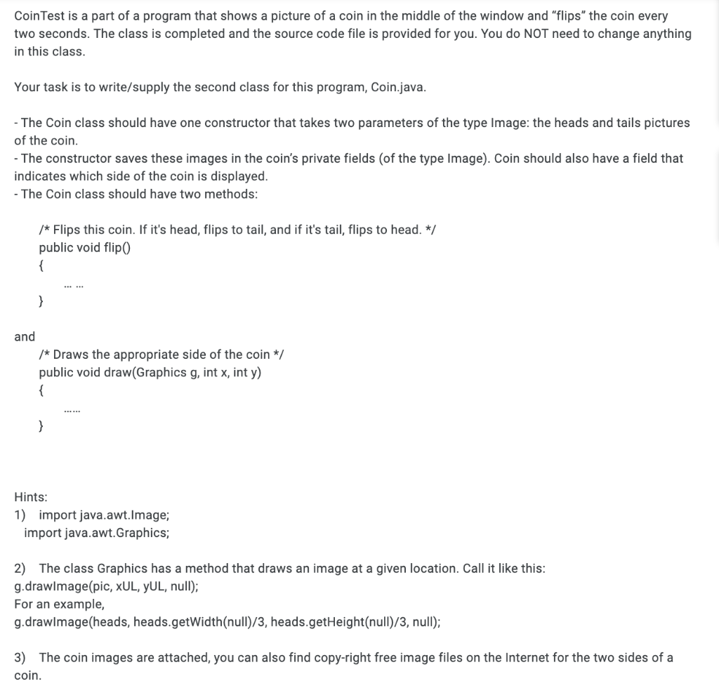 Solved The following is the coin test already completed, | Chegg.com