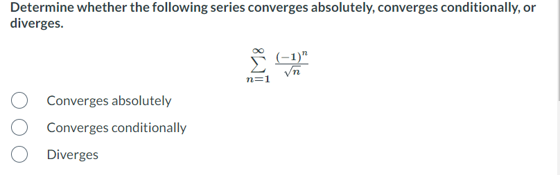 Solved Determine whether the following series converges | Chegg.com