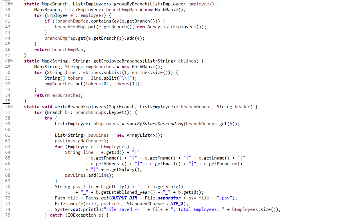 The code is in Java. Please complete the Task | Chegg.com