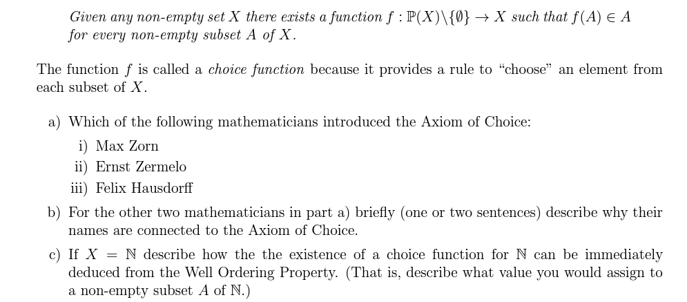 Solved Given any non-empty set X there exists a function | Chegg.com