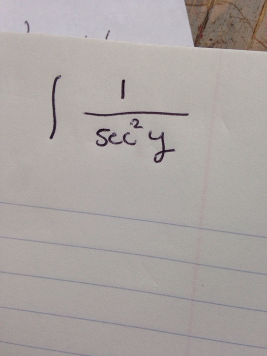 Solved Integral 1 Sec 2 Y
