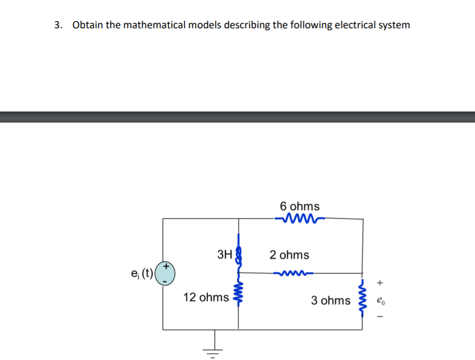 Solved 3. Obtain the mathematical models describing the | Chegg.com