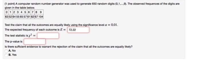 Solved A computer random number generator was used to | Chegg.com