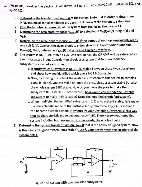 [Solved]: [70 points] Consider the electric circuit shown