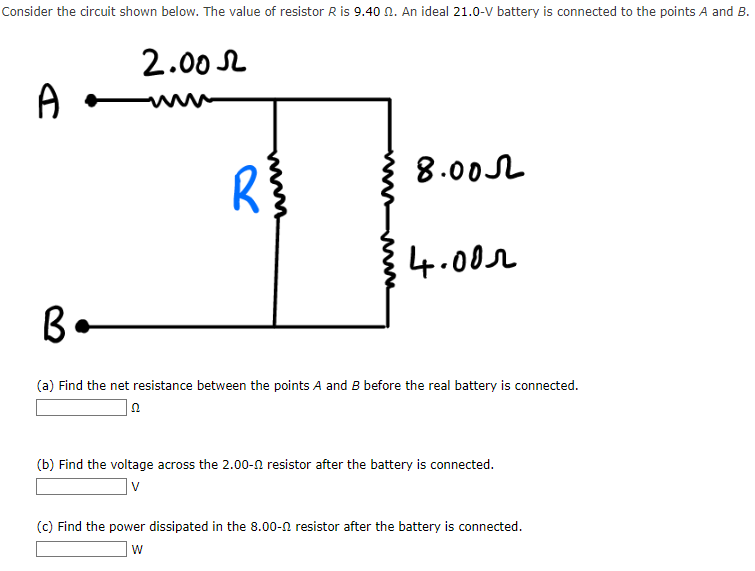 Solved Consider the circuit shown below. The value of | Chegg.com