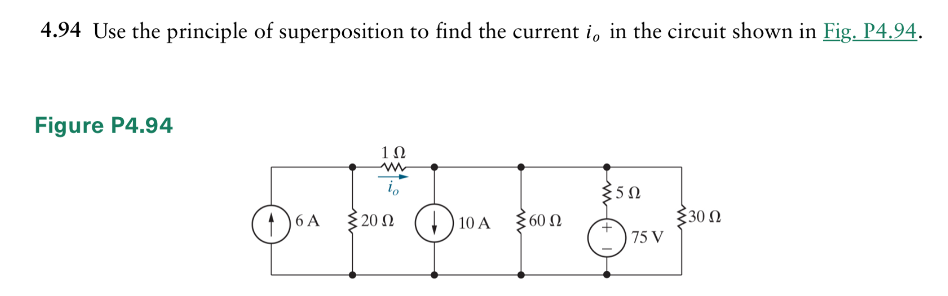 Solved 4.94 ﻿Use the principle of superposition to find the | Chegg.com