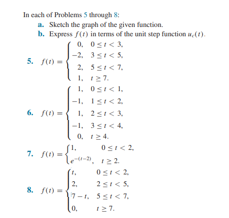 Solved In each of Problems 5 through 8 : a. Sketch the graph | Chegg.com