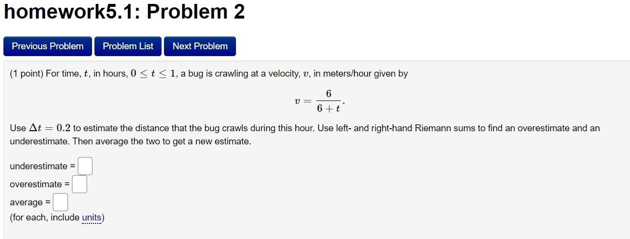 Solved Homework51 Problem 2 Previous Problem Problem List 