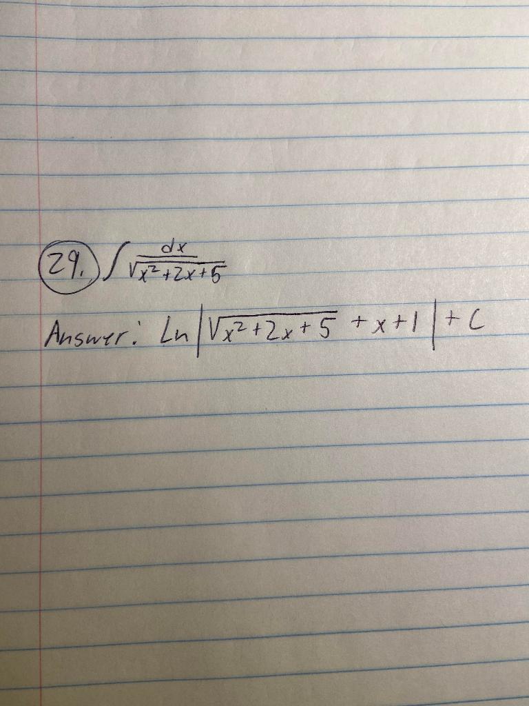 Solved I need help solving this integral #29 dx/square root | Chegg.com