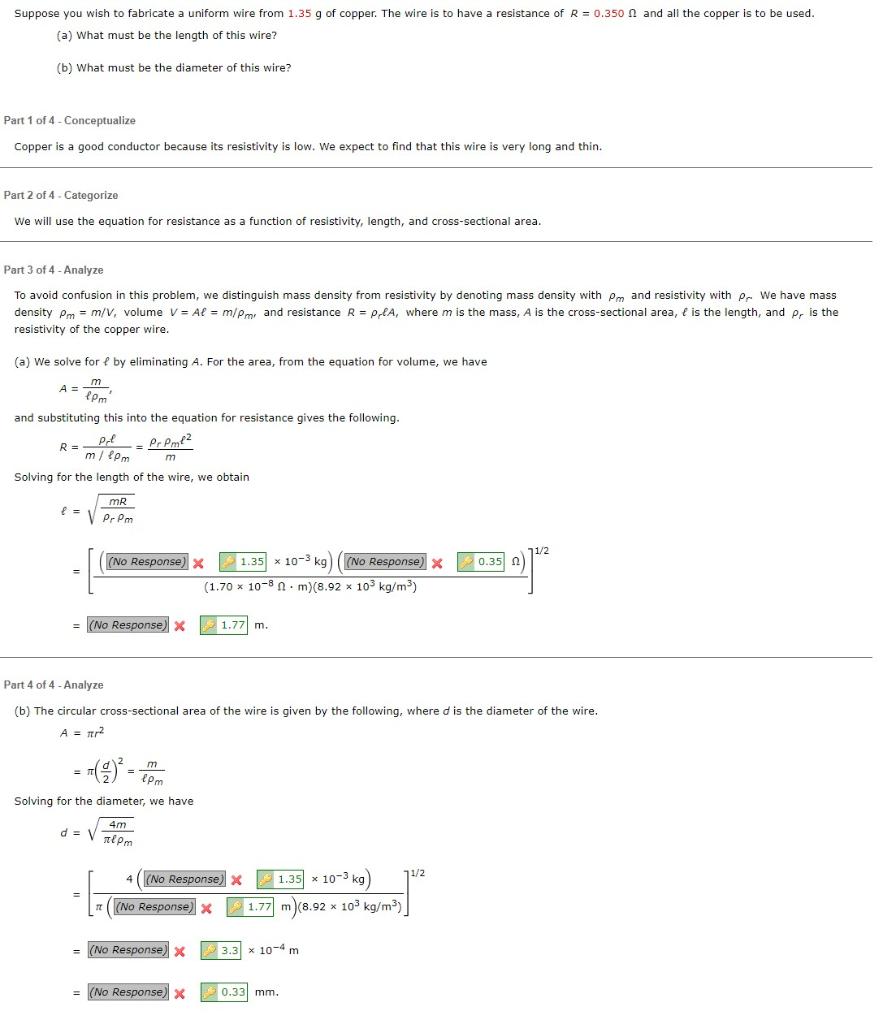 Solved Suppose you wish to fabricate a uniform wire from | Chegg.com