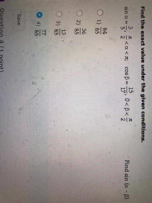 Solved Find the exact value under the given conditions. sin | Chegg.com