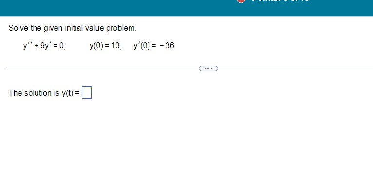 Solved Solve The Given Initial Value