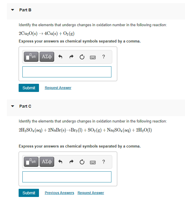 Solved Identify the elements that undergo changes in | Chegg.com