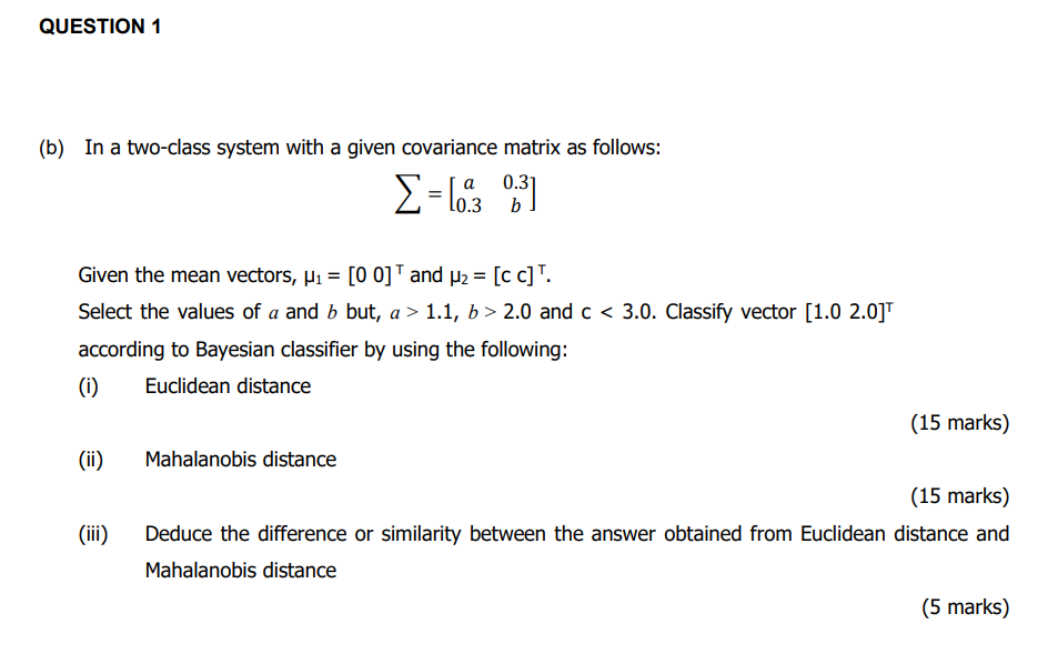 Solved QUESTION 1 (b) In a two-class system with a given | Chegg.com