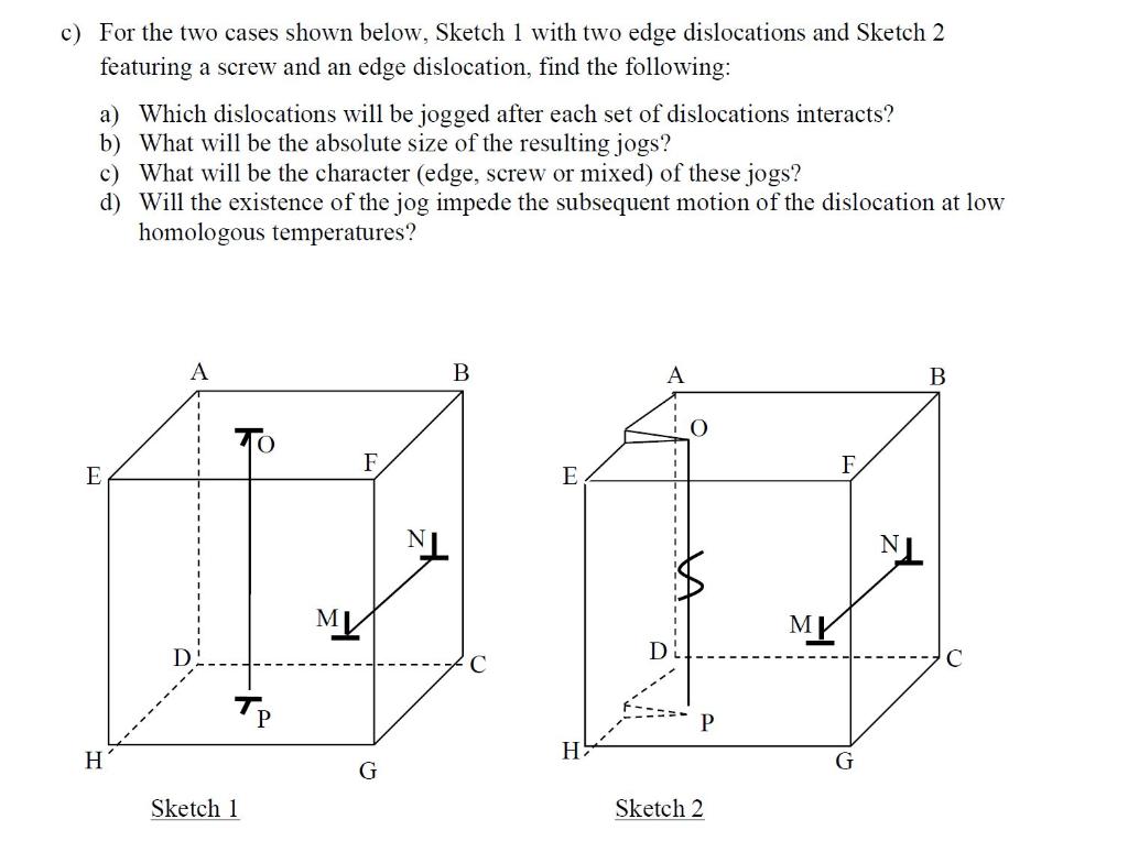 c) For the two cases shown below, Sketch 1 with two | Chegg.com
