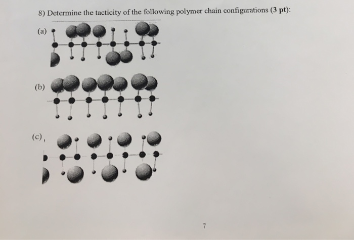 Solved 8) Determine the tacticity of the following polymer | Chegg.com