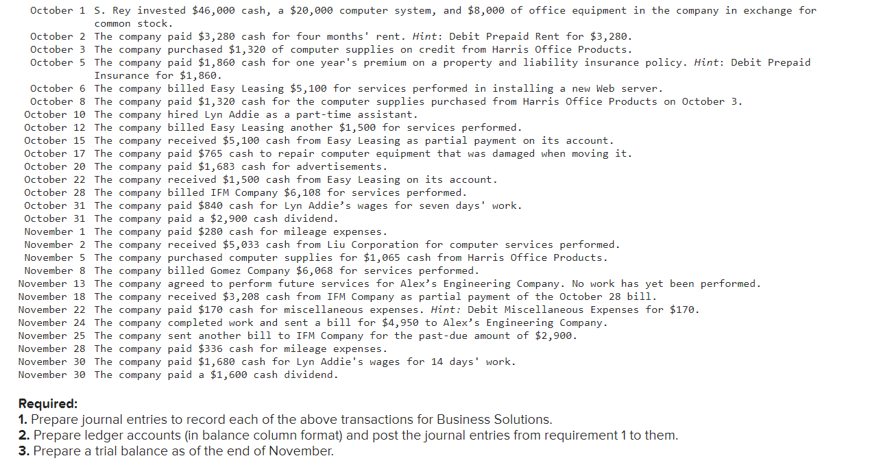 Solved On October 1, 2021, Santana Rey launched a computer | Chegg.com