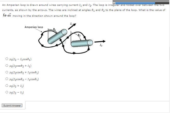 Solved An Amperian loop is drawn around wires carrying | Chegg.com