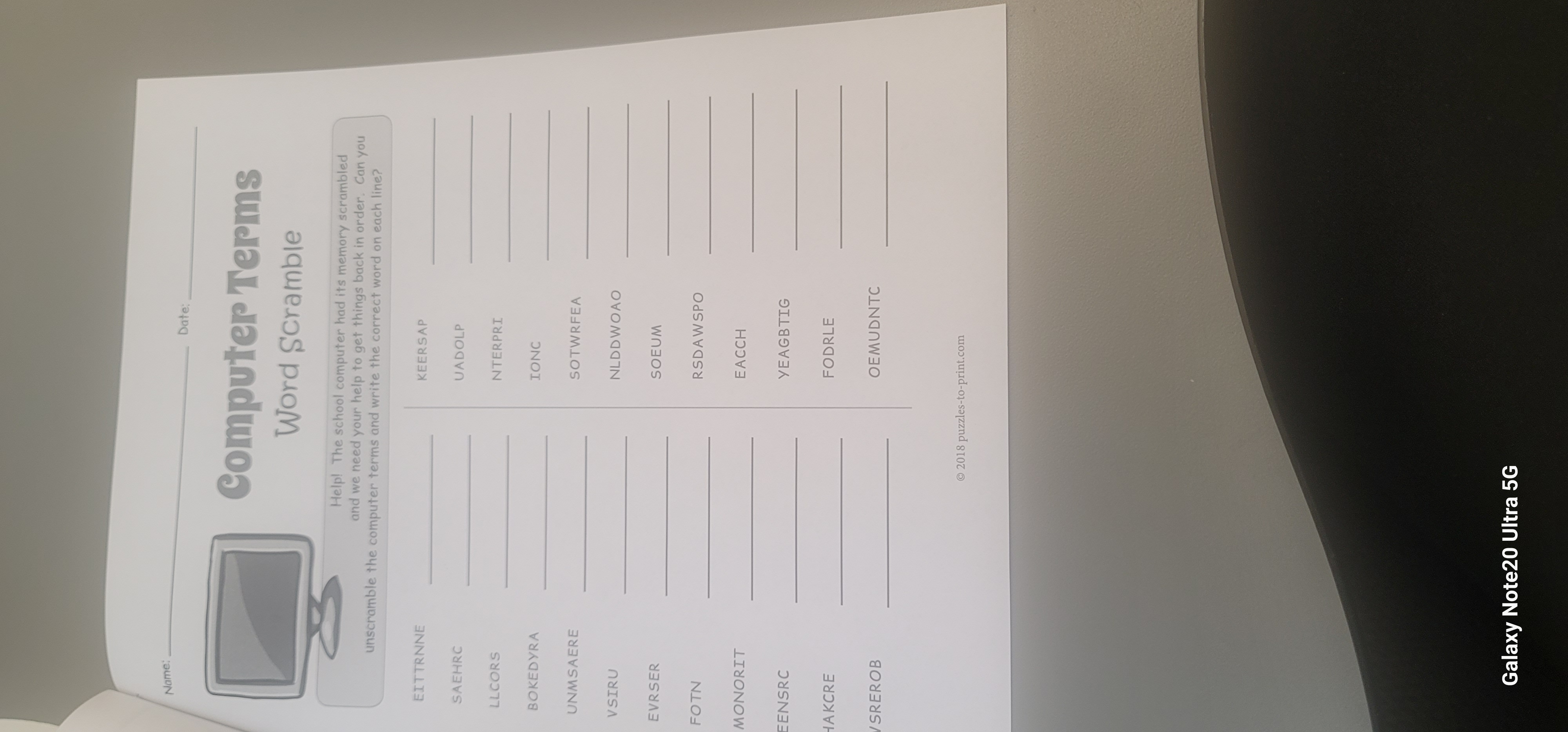 Computep TepmsWord ScrambleHelp! The school computer | Chegg.com