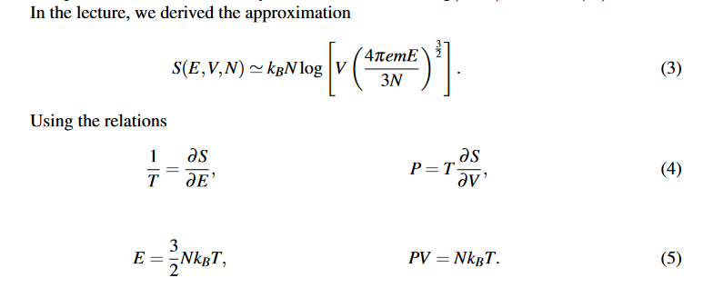 Solved The ideal gas in the microcanonical ensemble We | Chegg.com