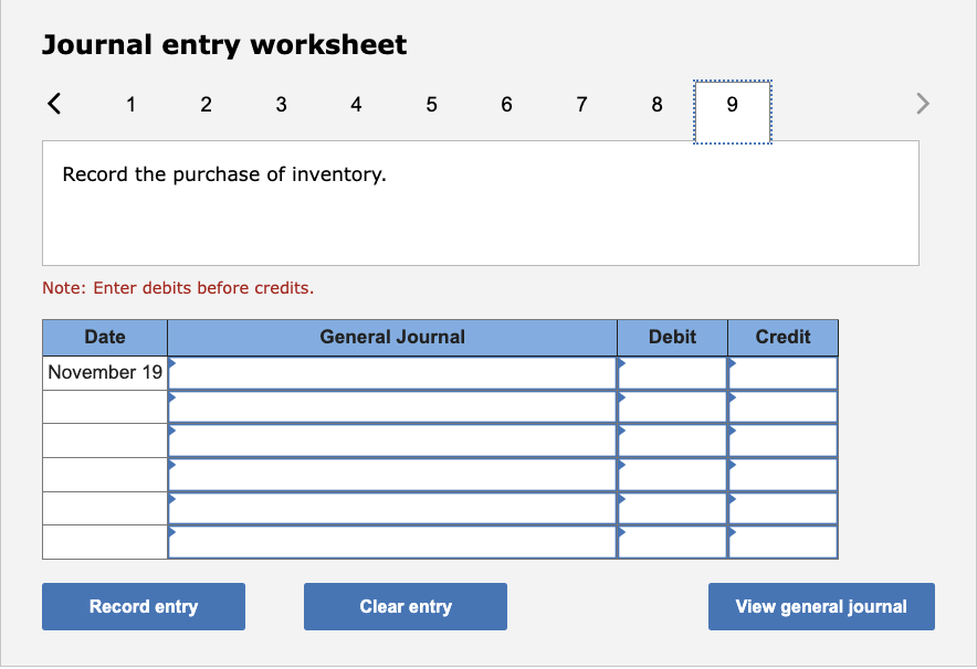 Solved Journal entry worksheet Record the purchase of | Chegg.com