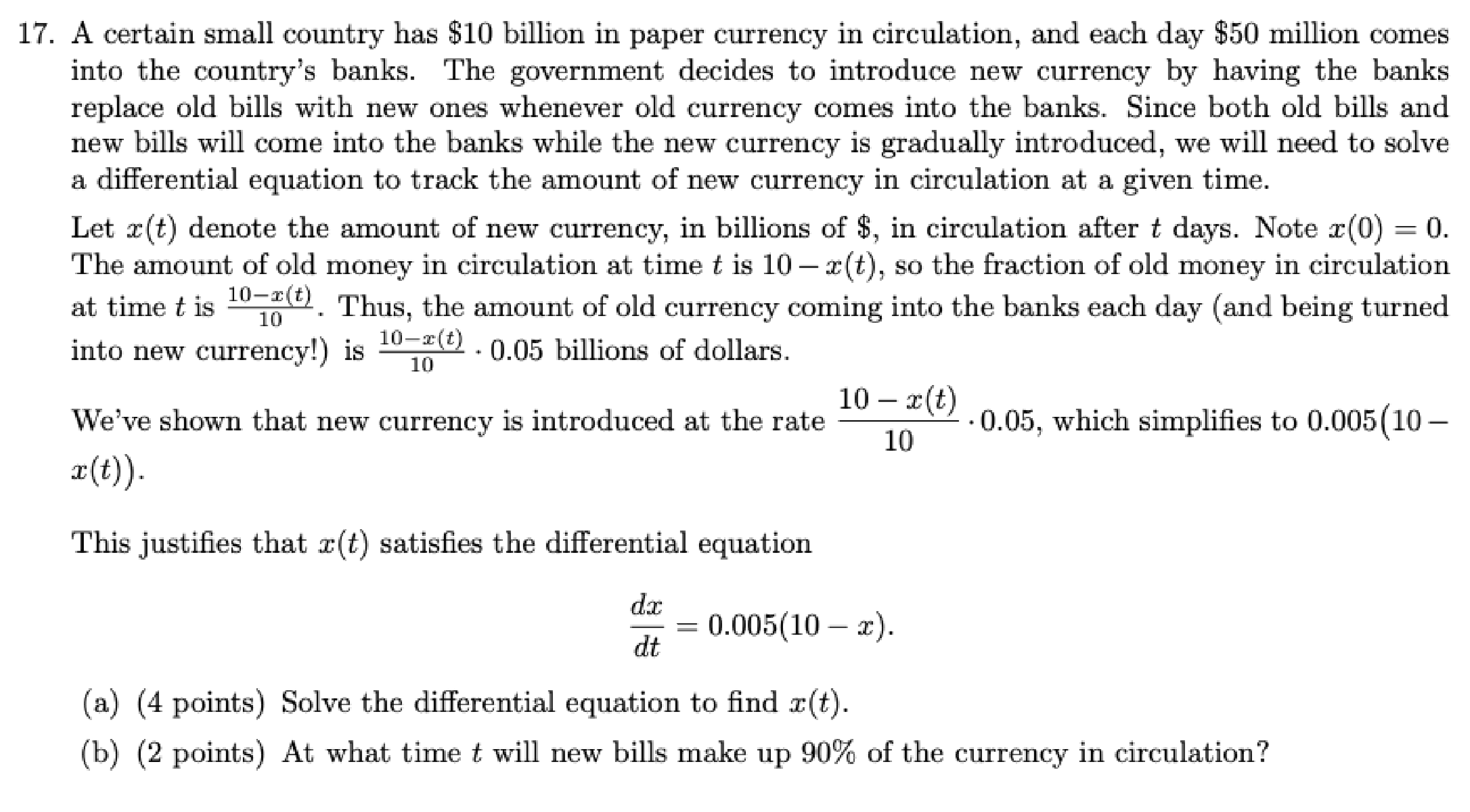 Solved 7. A certain small country has \\( \\$ 10 \\) billion | Chegg.com