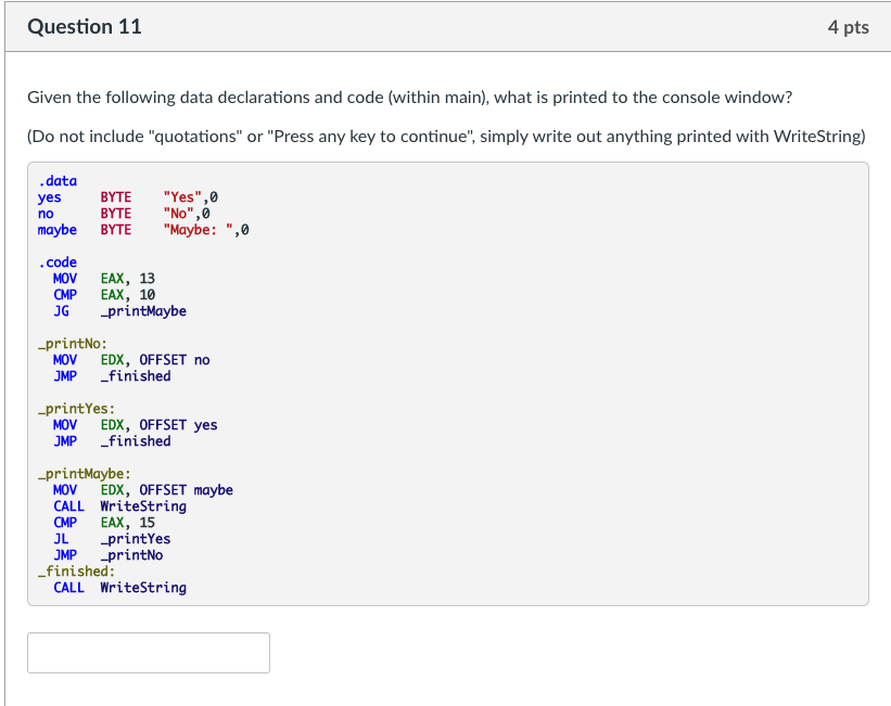 Solved Given The Following Data Declarations And Code 