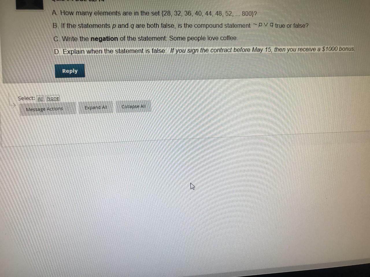 Solved A How many elements are in the set {28, 32, 36, 40, | Chegg.com